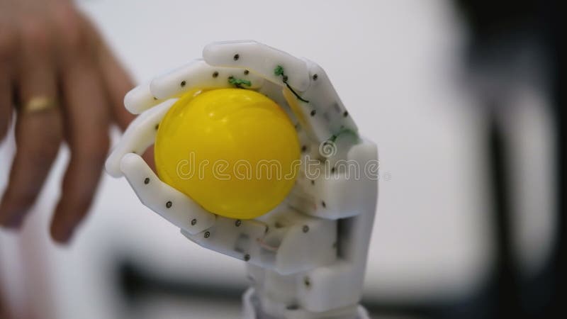 Artificial Hand Robotic Plastic Prototype Stock Video - Video of human ...