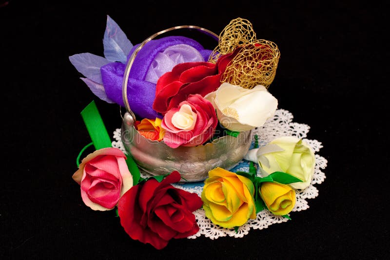 Artificial handmade roses stock photo. Image of handmade - 14258816