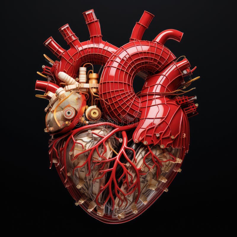 Artificial Heart for a Biomechanical Robot Stock Illustration ...