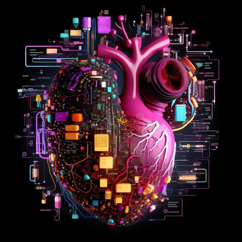 Artificial Heart for a Biomechanical Robot Stock Illustration ...