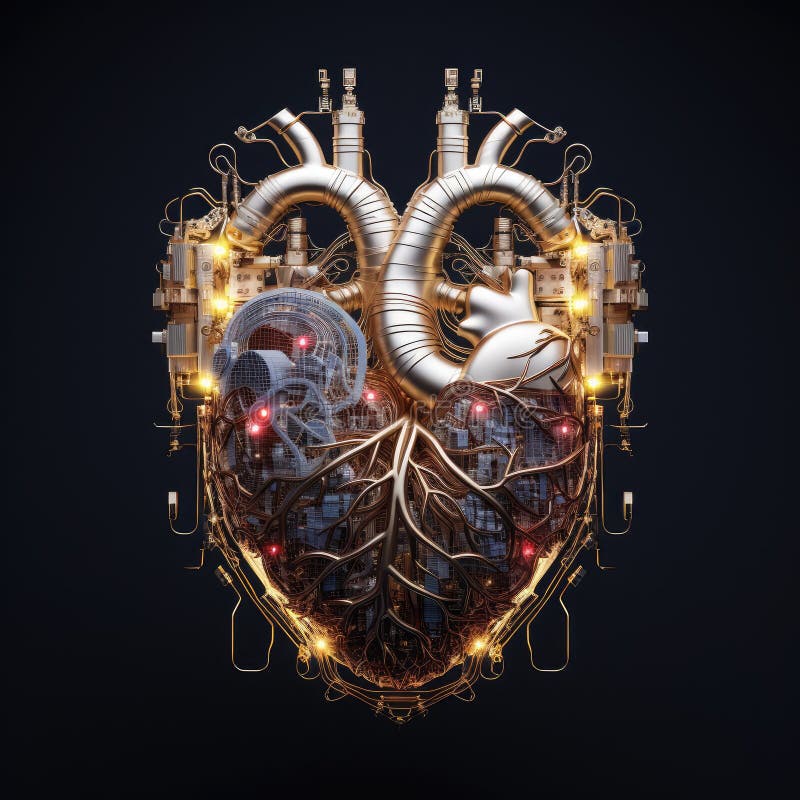 Artificial Heart for a Biomechanical Robot Stock Illustration ...