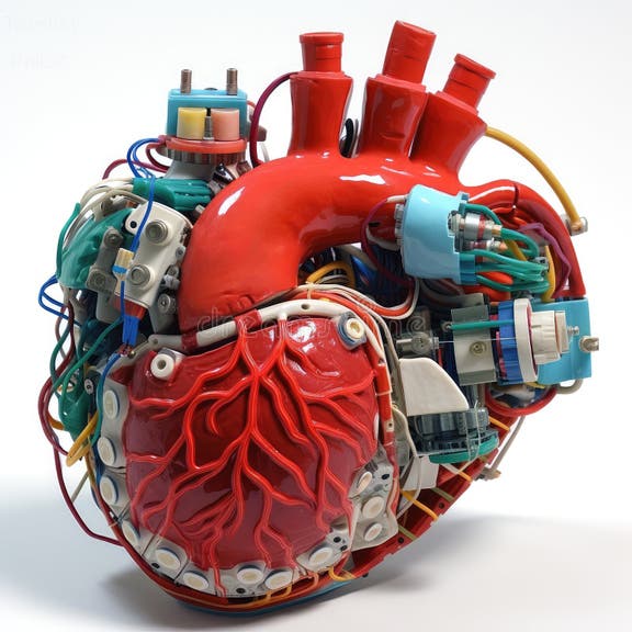 Artificial Heart for a Biomechanical Robot Stock Illustration ...