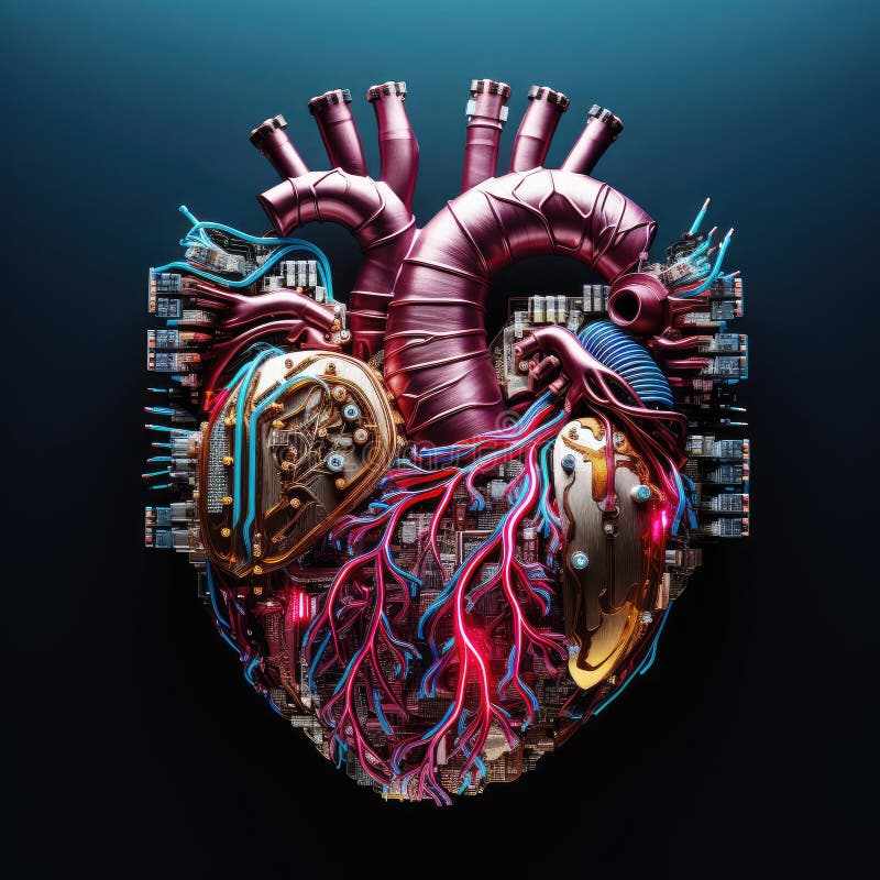 Artificial Heart for a Biomechanical Robot Stock Illustration ...