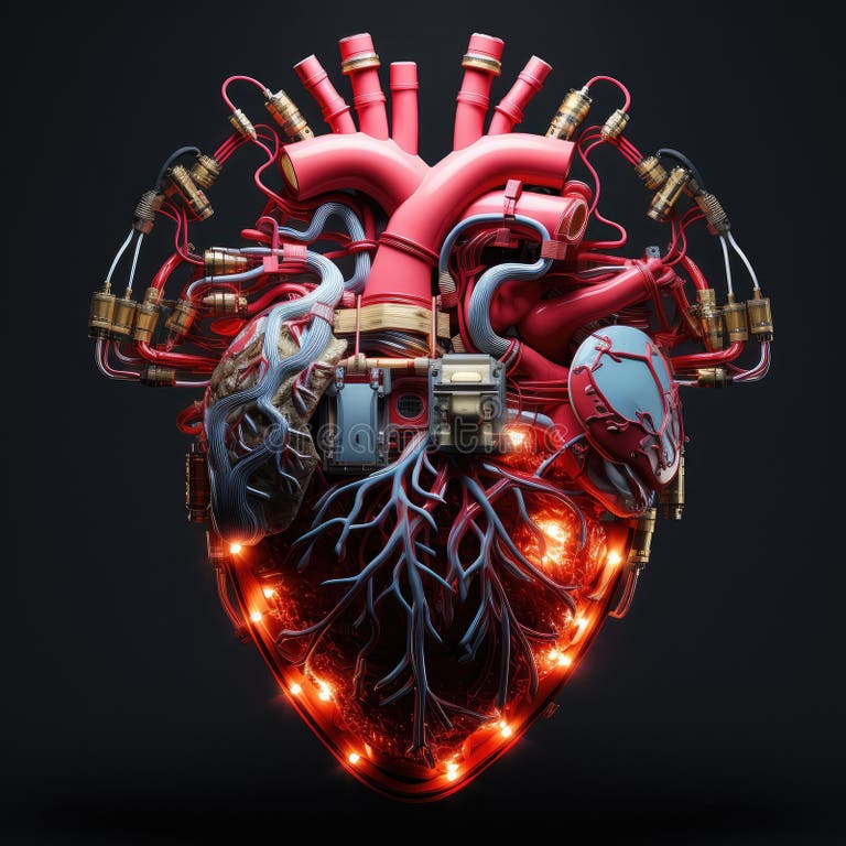 Artificial Heart for a Biomechanical Robot Stock Illustration ...