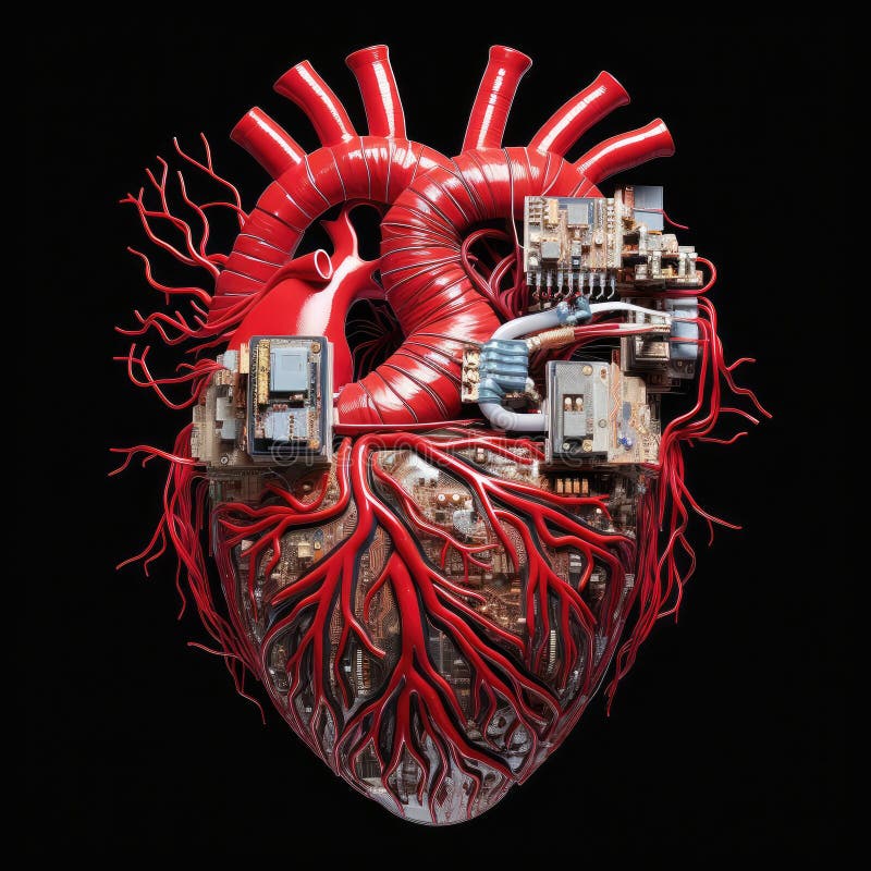 Artificial Heart for a Biomechanical Robot Stock Illustration ...