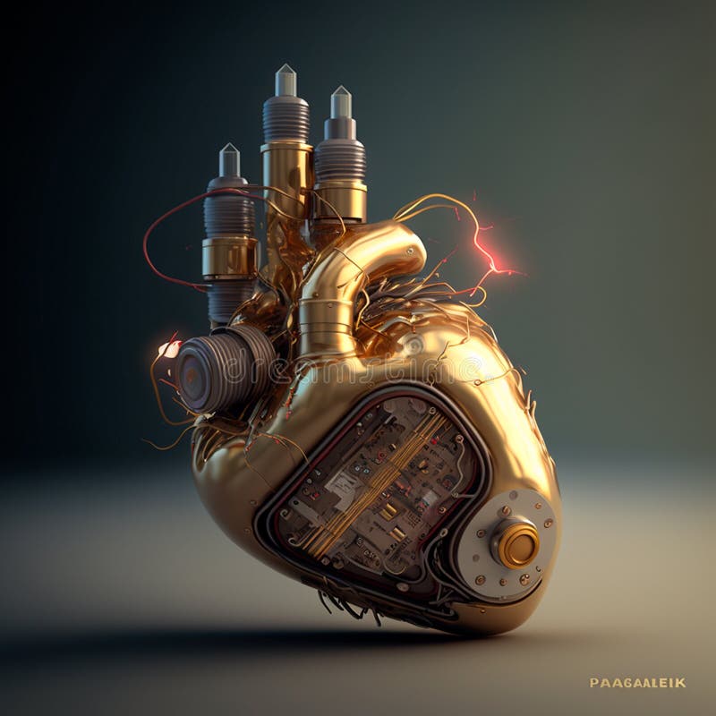 Artificial Heart. Cyberpunk Pacemaker GENERATIVE AI, GENERATIVE, AI ...