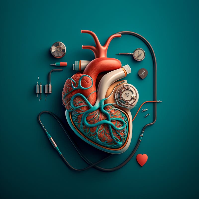 Artificial Heart. Cyberpunk Pacemaker GENERATIVE AI, GENERATIVE, AI ...