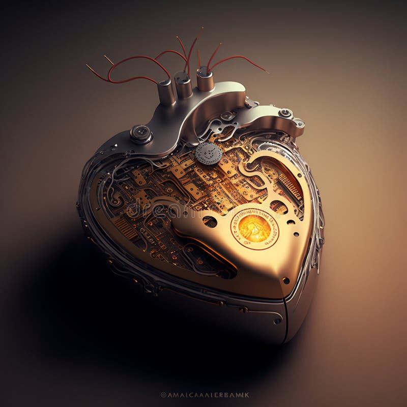 Artificial Heart. Cyberpunk Pacemaker GENERATIVE AI, GENERATIVE, AI ...