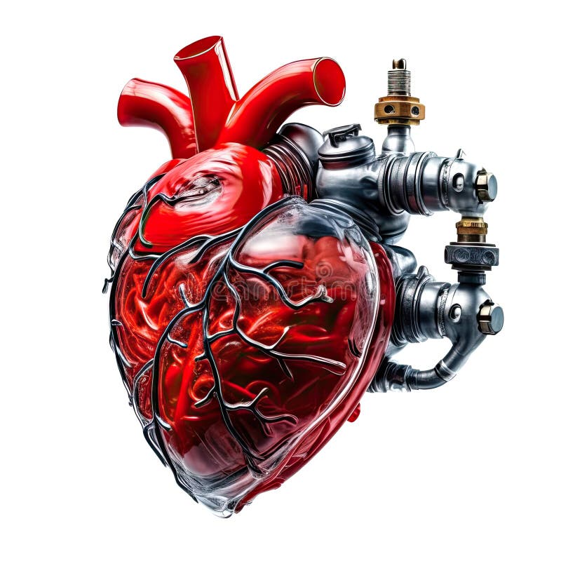 Artificial Heart Generative AI Illustration Stock Illustration ...