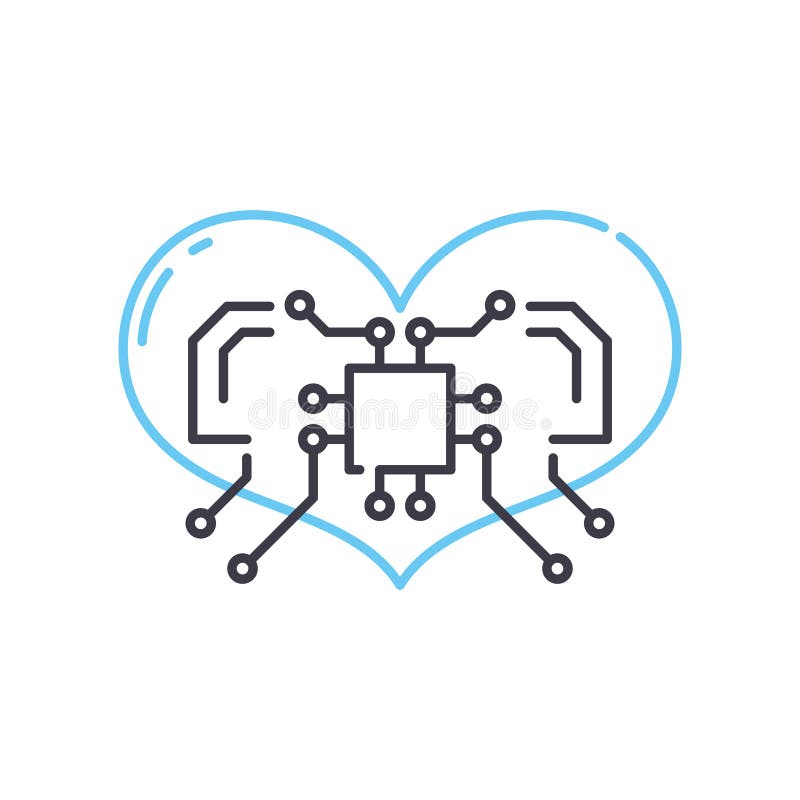 Artificial Heart Line Icon, Outline Symbol, Vector Illustration ...