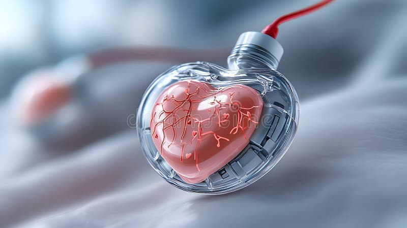 AI-Generated Heart Device stock illustration. Illustration of diagnosis ...