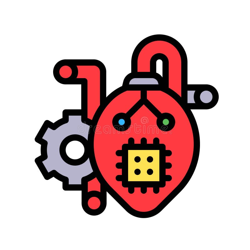 Artificial Heart Vector, Future Technology Filled Design Icon Stock ...