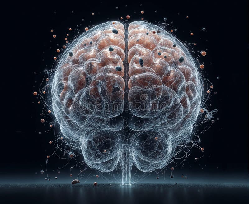 Artificial Human Brain with Bugs Inside Stock Illustration - Illustration of mind, security ...