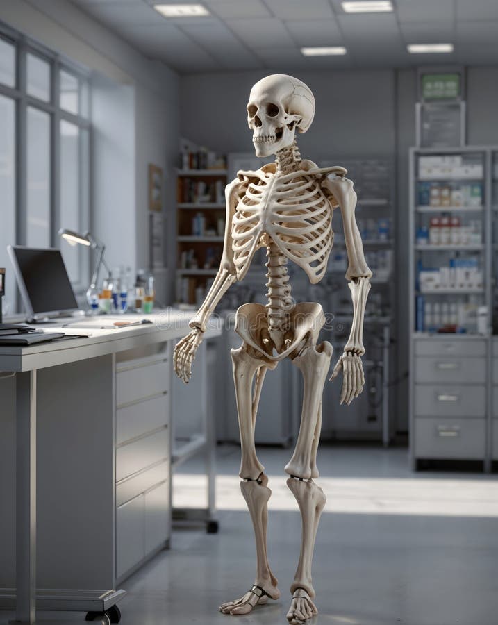 Artificial Human Skeleton in Modern Scientific Laboratory AI Generated ...