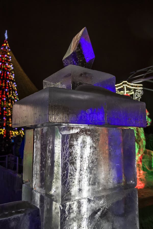Artificial ice buildings stock image. Image of clear - 179483931
