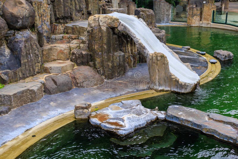 Artificial Ice Slide. Background with Selective Focus Stock Image ...