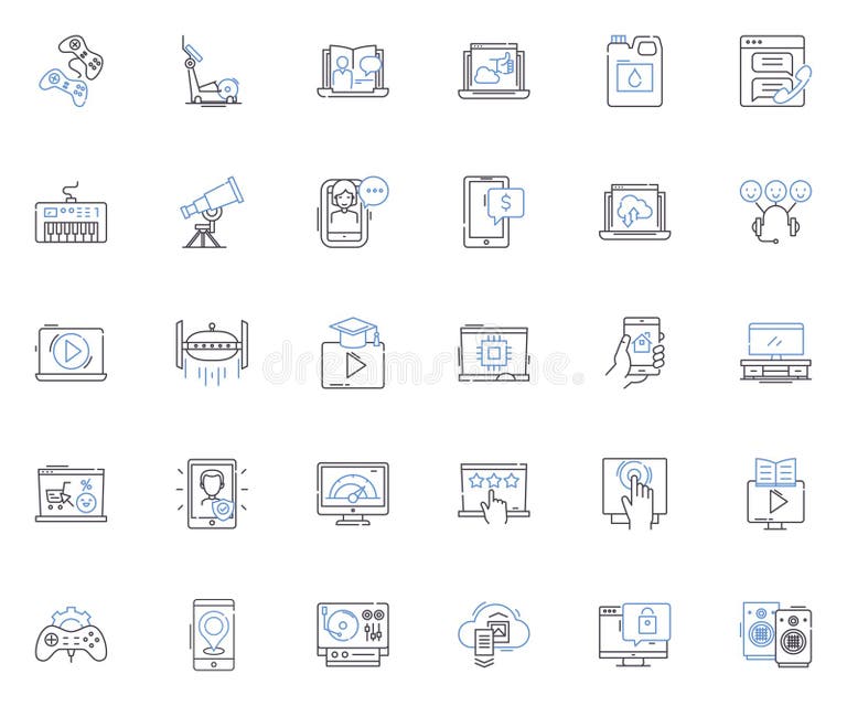 Artificial Innovation Line Icons Collection. Robotic, Digital, Automation, Algorithm, Machine ...