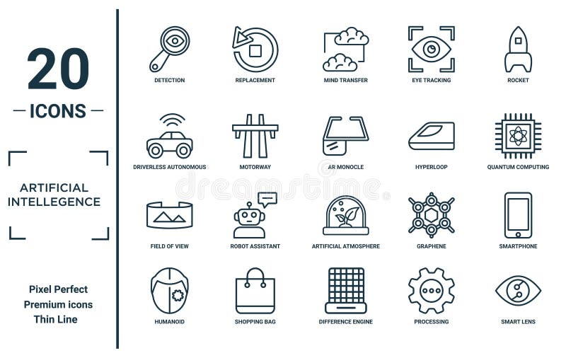 Artificial.intellegence Linear Icon Set Stock Vector - Illustration of ... Artificial.intellegence Linear Icon Set Stock Vector - Illustration of ...