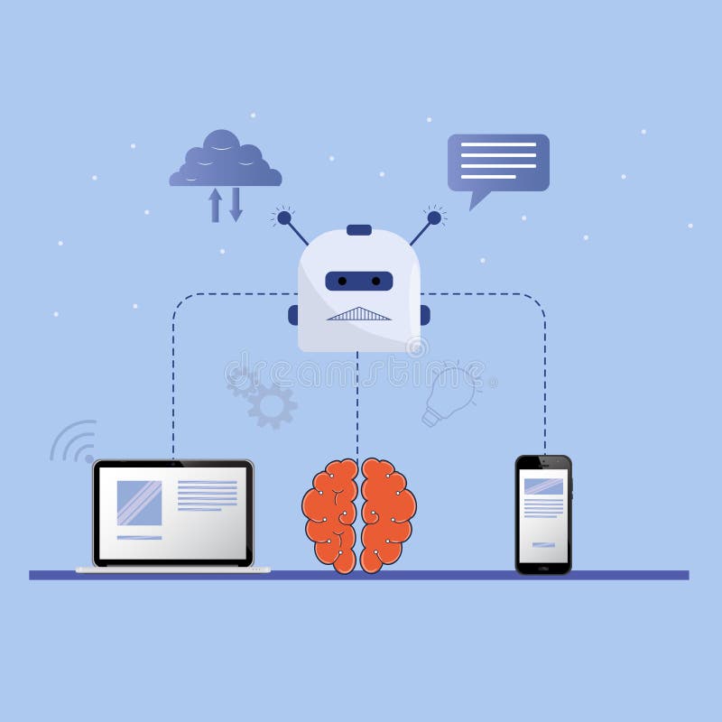 Robotic Artificial Intelligence AI Vector Illustration Graphical ...