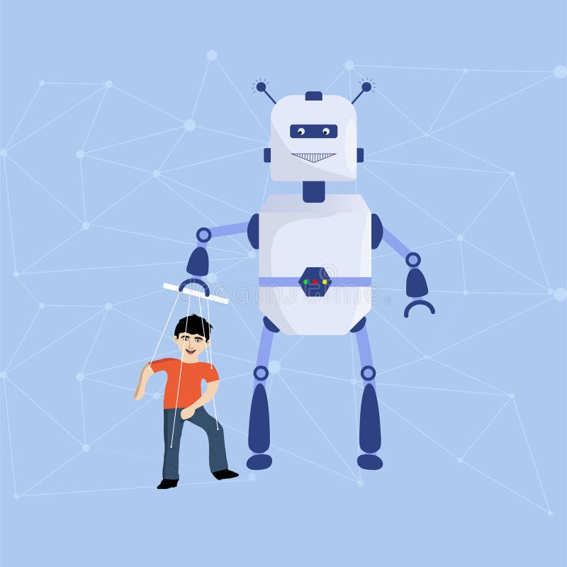 Robot Performing Puppet Dance Using Artificial Intelligence AI Vector ...