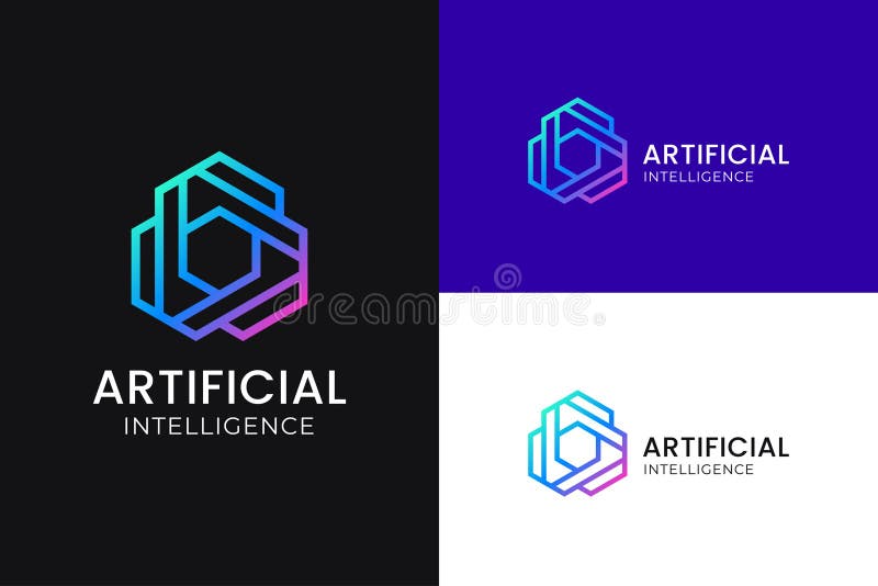 Artificial Intelligence Logo with Linear and Modern Design Stock Vector - Illustration of social ...