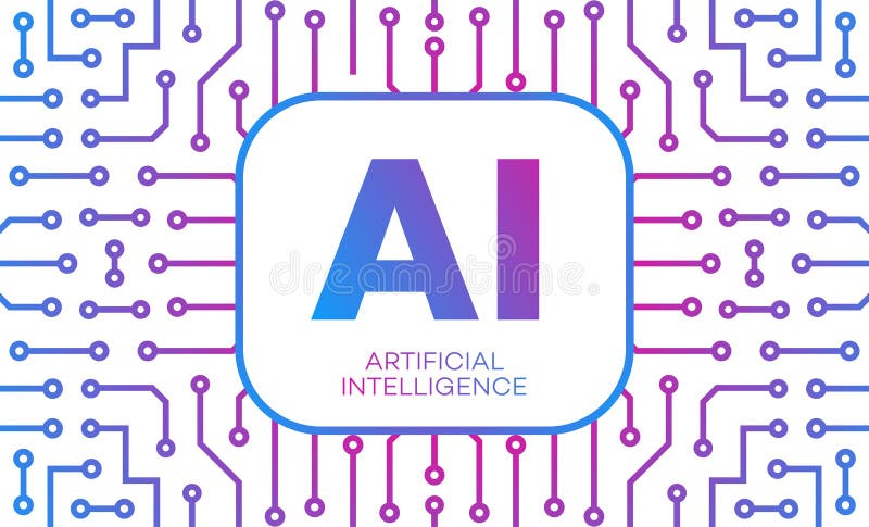 Artificial Intelligence Abstract Background with AI Chipset Stock ...