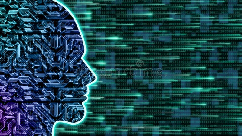 Artificial Intelligence Abstract with Digital Human Face and Binary Code Stock Footage - Video ...