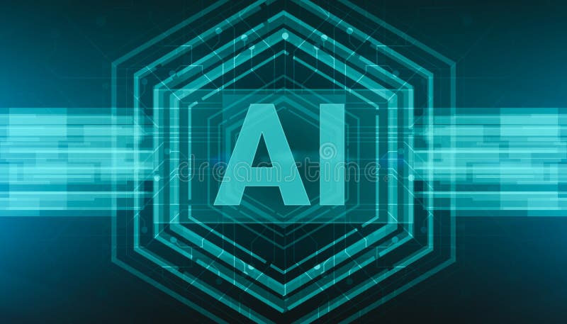 Artificial Intelligence Abstract Logo in Blue with Neural Connections ...