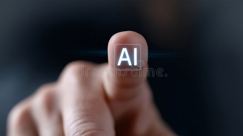Artificial Intelligence Activation on Finger Stock Illustration ...