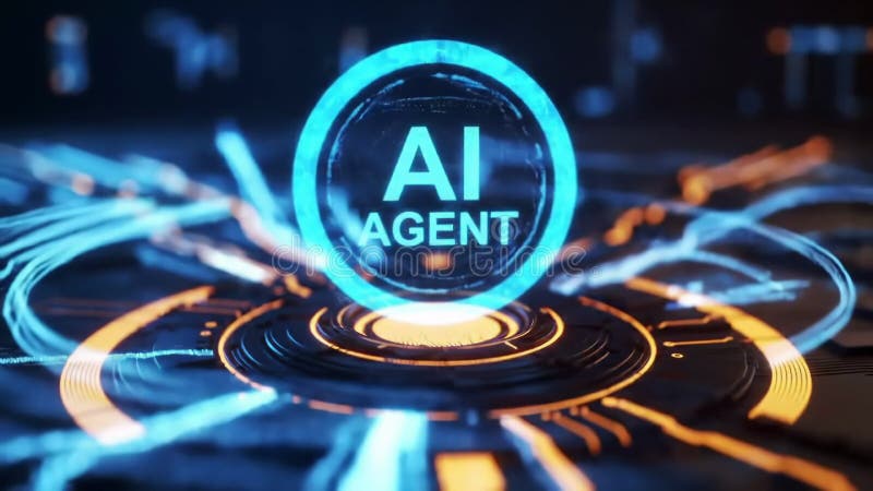 Artificial Intelligence Agent Glows Encircled by Digital Circuitry and ...