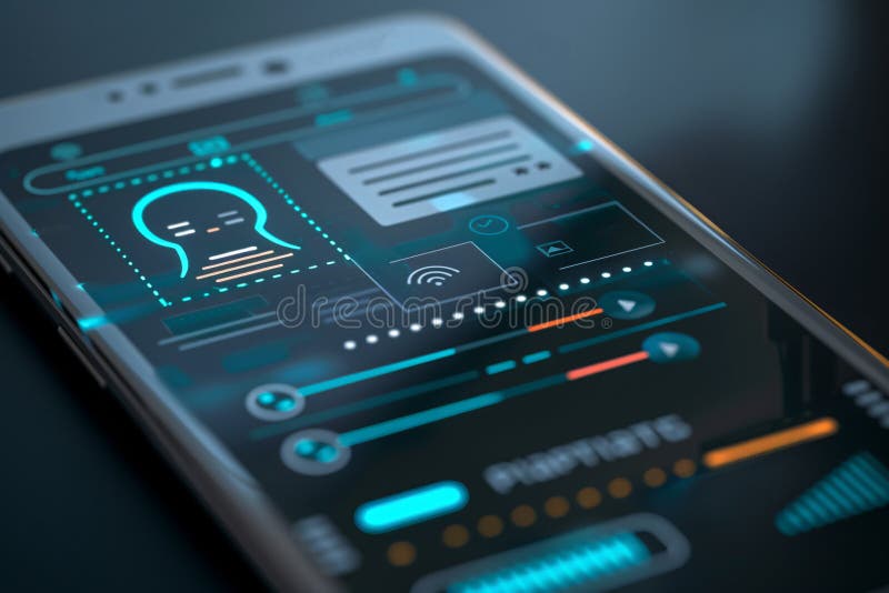 Artificial Intelligence AI Assistant on Mobile Phone App Stock ...