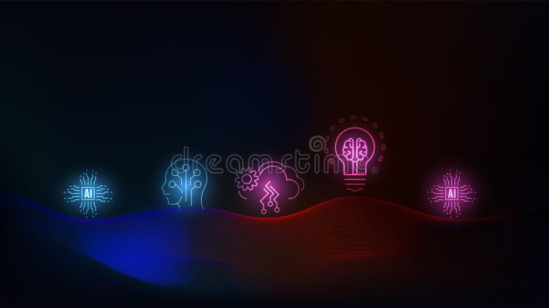 Artificial Intelligence (AI) Background Concept with Chatbot, Machine ...