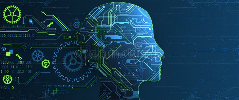 Artificial Intelligence and Big Data Concept. Machine Cyber Mind ...