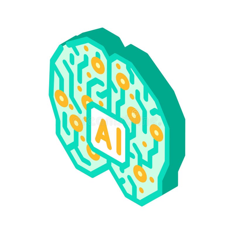 Artificial Intelligence Ai Brain Industry 4 Isometric Icon Vector ...