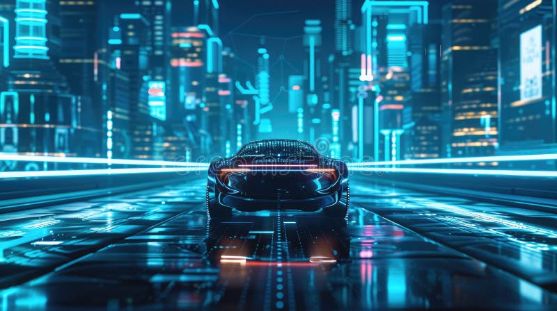 Artificial Intelligence. AI Car Navigates Smart City Streets ...