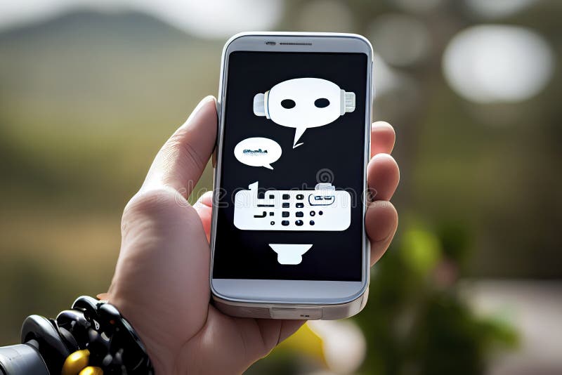 Artificial Intelligence Ai Chat Bot Idea Hands Holding a Phone Against ...