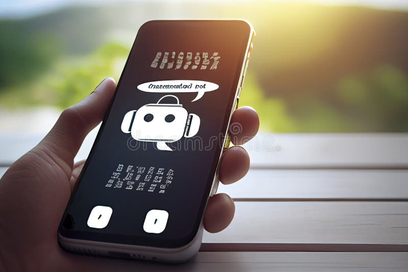 Artificial Intelligence Ai Chat Bot Idea Hands Holding a Phone Against ...