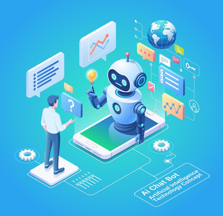 Artificial Intelligence Ai Chat Bot Technology Stock Vector ...