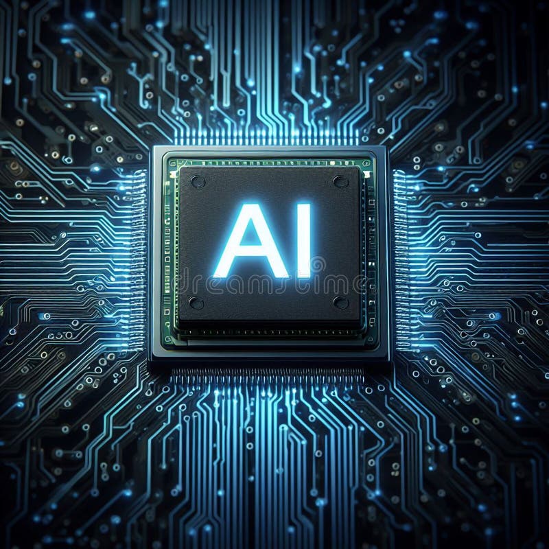 Artificial Intelligence Ai Chip Stock Illustration - Illustration of ...