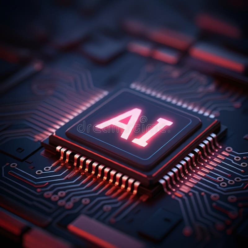 Artificial Intelligence AI Chip Technology Digital Circuit Board ...