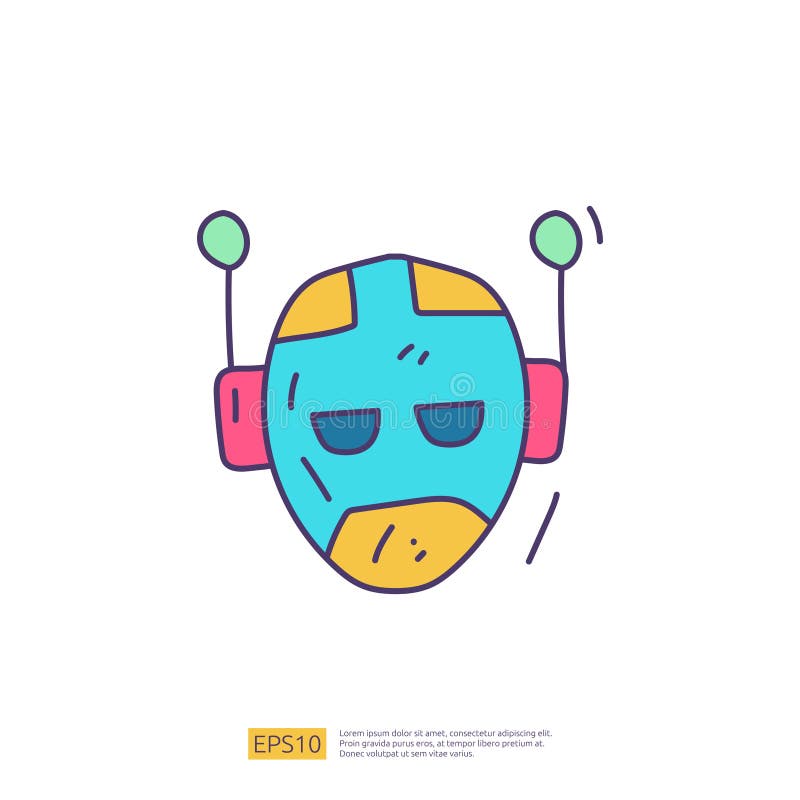 Artificial Intelligence AI Concept with Android Robot Head Face for ...