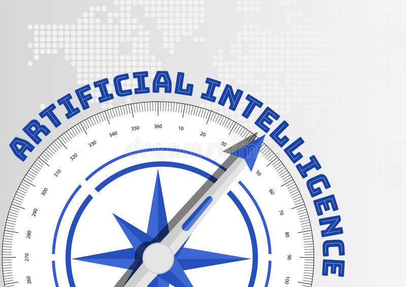 Artificial Intelligence AI Concept with Compass Pointing Towards Text ...
