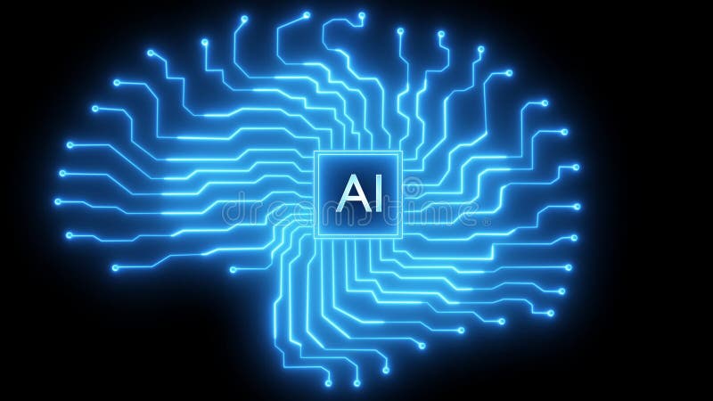 Artificial Intelligence AI Concept, Electronic Brain Powered by ...