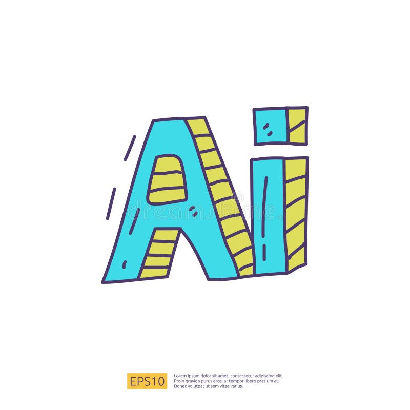Artificial Intelligence AI Concept Text Logo Icon for Engineering ...