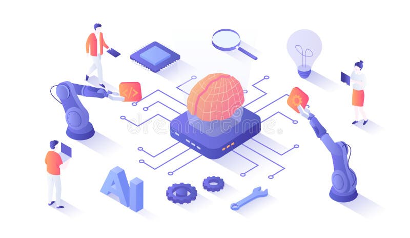 Artificial Intelligence AI, Digital Brain, Artificial Thinking Process ...