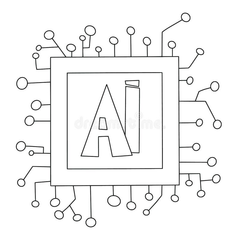 Artificial Intelligence. AI Letters. Vector Illustration. Stock Vector ...