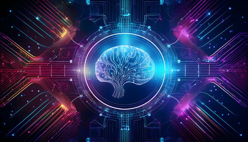 Artificial Intelligence Ai Holographic Theme Technology Abstract Background Image Concept