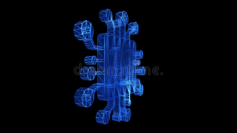 Artificial Intelligence AI Icon Rotate Around on Black Background Stock ...