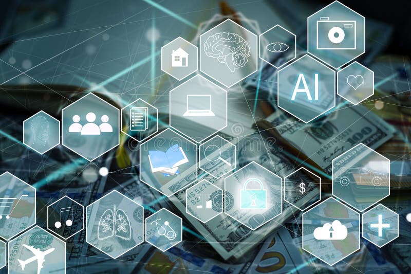 Artificial Intelligence AI, Internet of Things IoT. Business Man Using ...