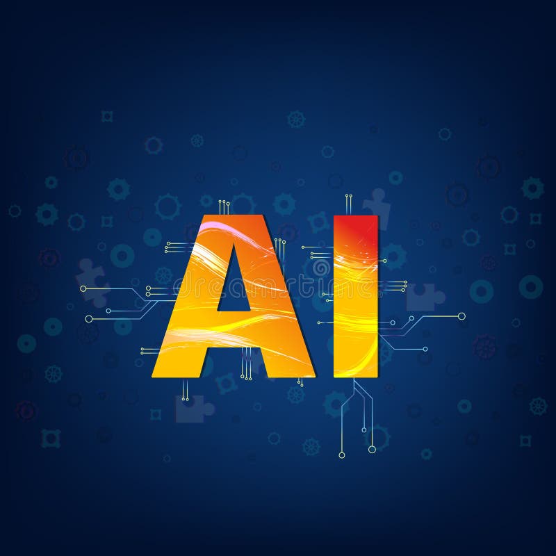 Artificial Intelligence. AI Letters. Vector Illustration. Stock Vector ...